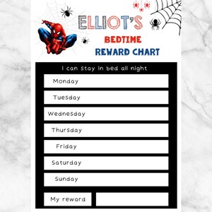 Personalised Re-usable Reward Chart With Velcro Stars, Wipeable Pen for ...