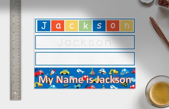 Personalised Name Activity Sheet Build It Trace It Write - Etsy