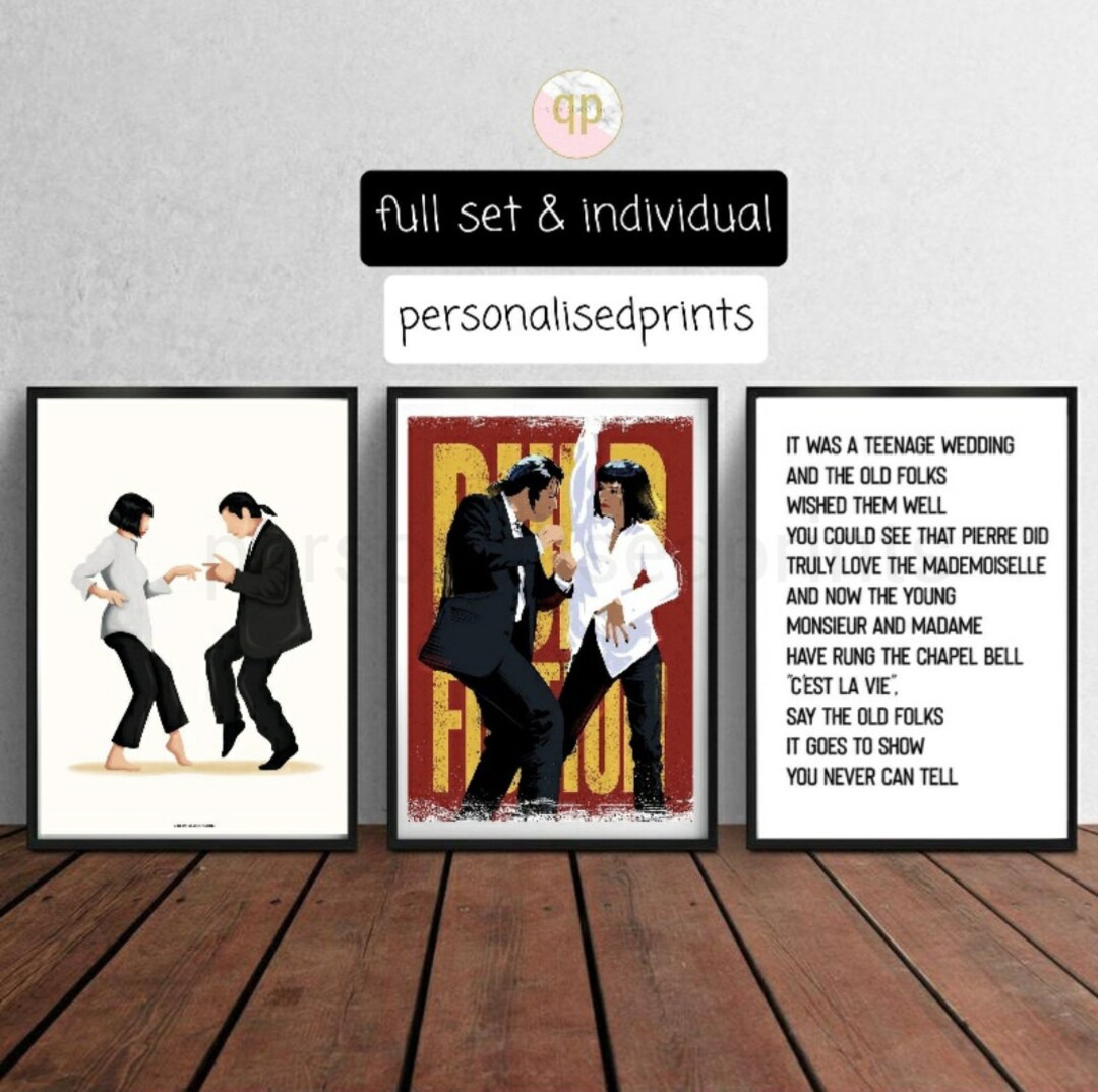 Pulp Fiction Prints, Movie Prints A4 A3 Size, Pulp Fiction Wall Art - Etsy