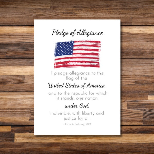 Pledge of Allegiance - Etsy