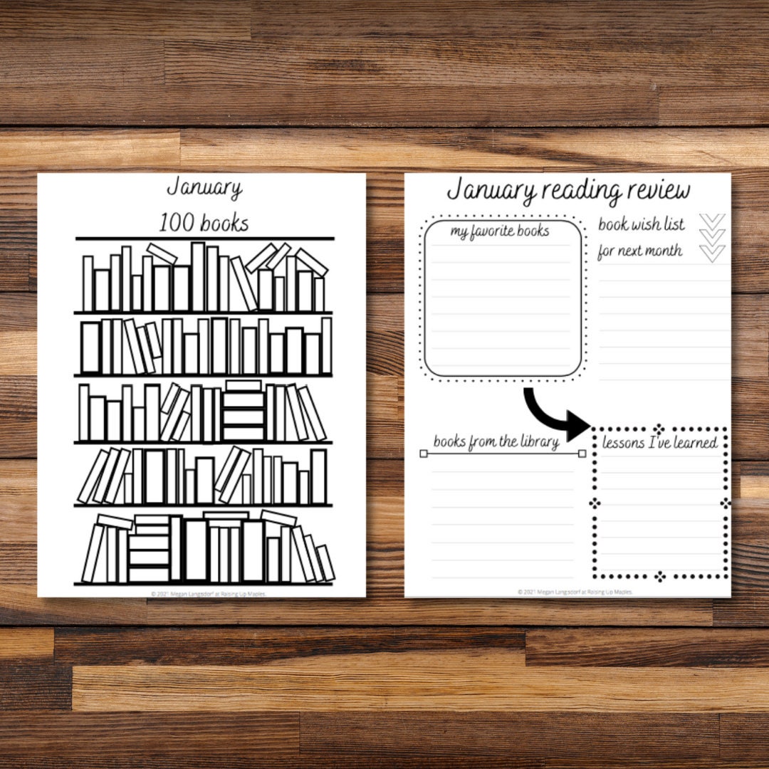 Girl Reading Log / Reading Tracker / Reading Journal - Etsy