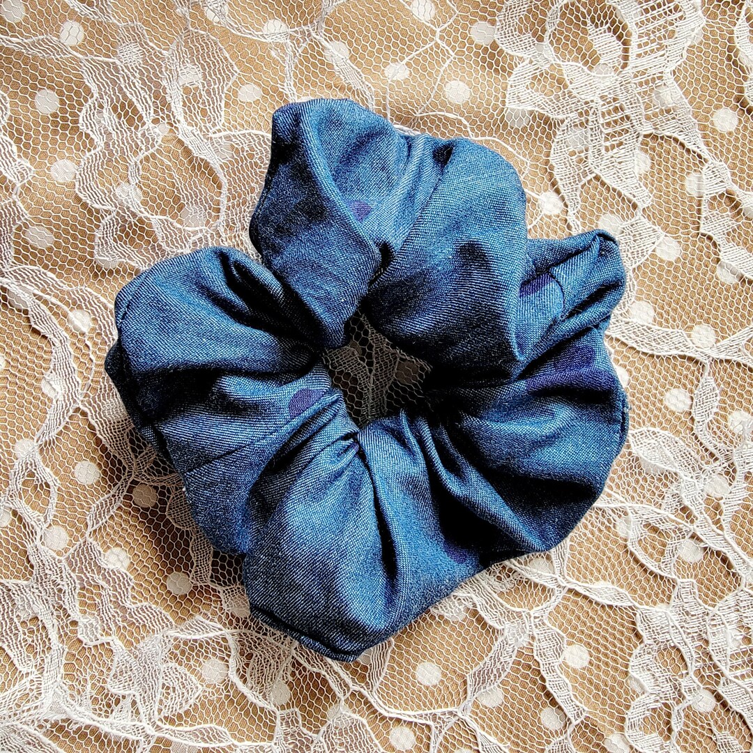 Blue Denim Minnie Mouse Head Scrunchies | Cotton Fabric Hair Scrunchies ...