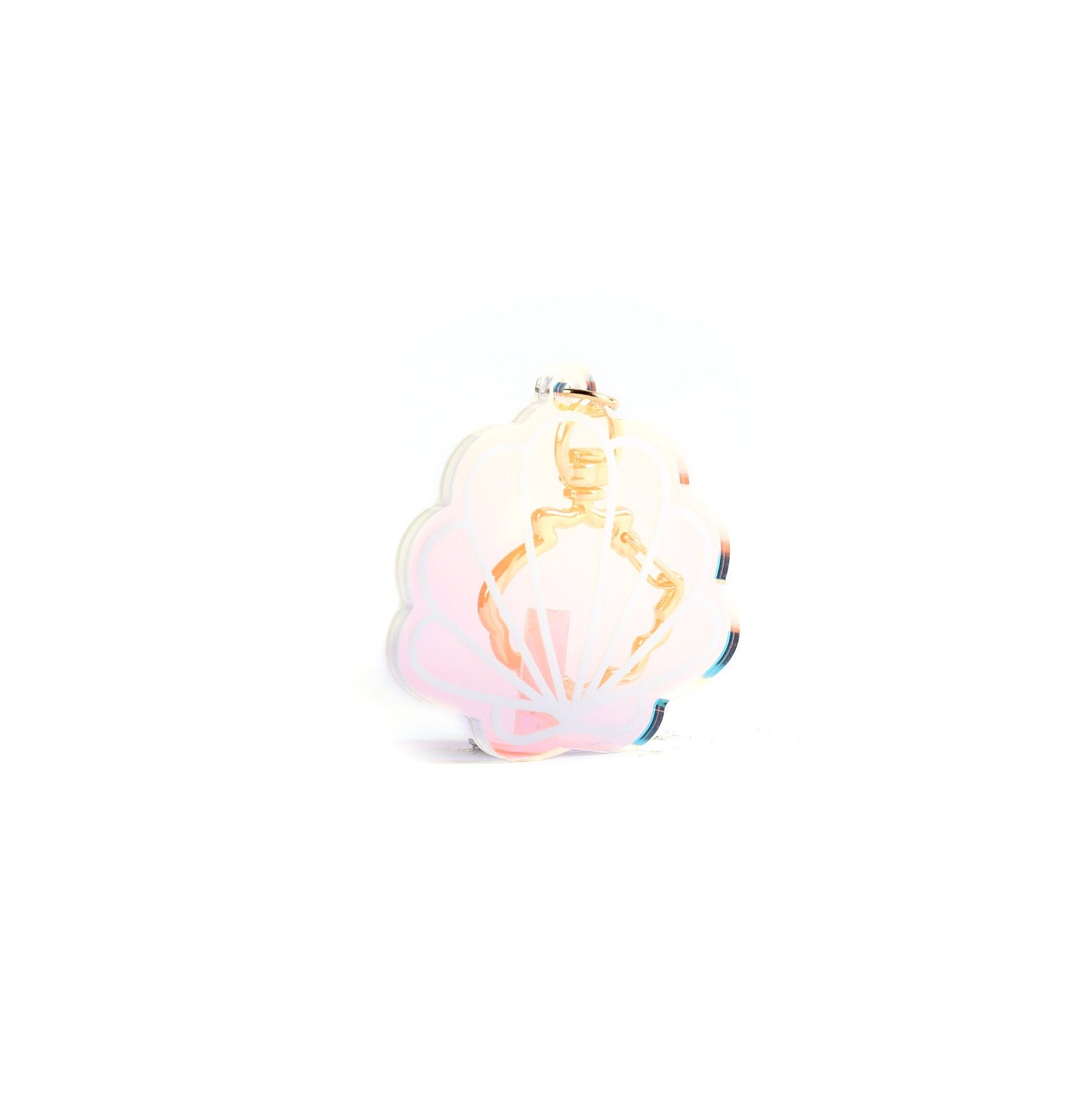 Rainbow Iridescent Mermaid Shell Keychain for Seafaring Princesses ...