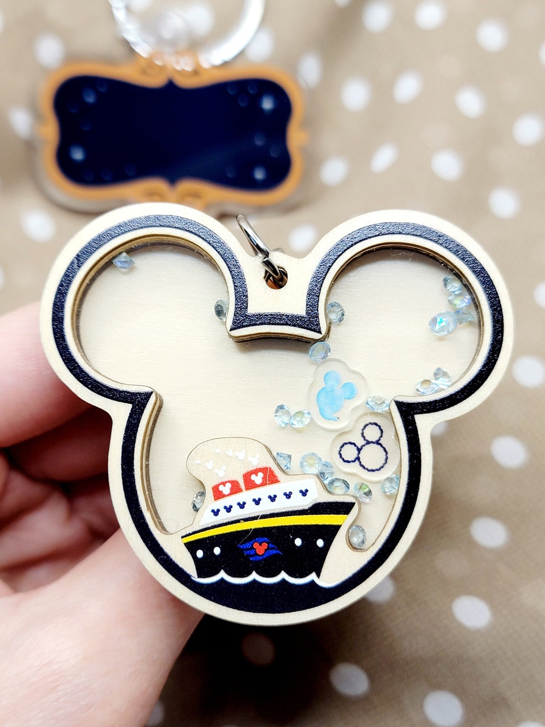 Disney Cruise Inspired Keychain Wooden Keychain With Acrylic Shapes and ...