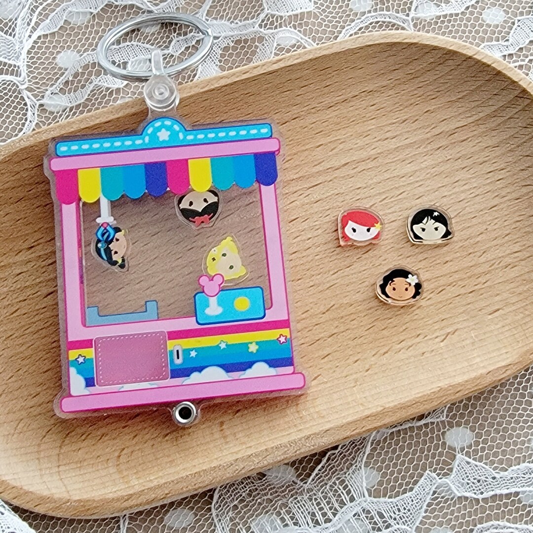 Princess Claw Machine Fillable Keychain Charms Booster Packs | Double ...