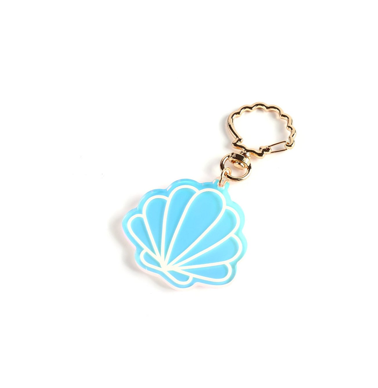 Rainbow Iridescent Mermaid Shell Keychain for Seafaring Princesses ...