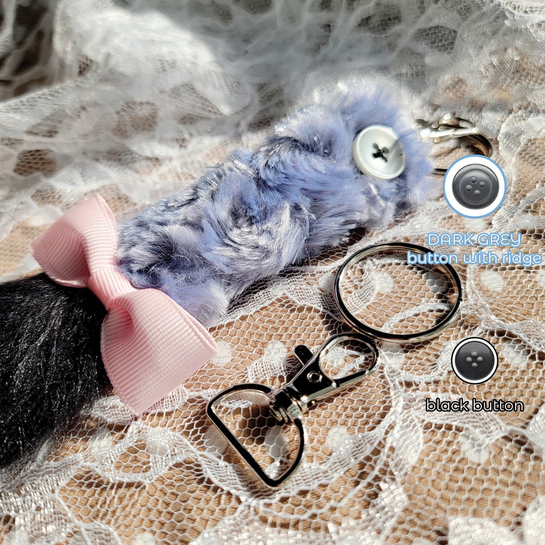 Plush Eeyore Tail Keychain With Pink Bow for Disney Lovers | Fluffy ...