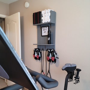 Peloton Inspired Exercise Shoe Shelf - Home Gym Storage Wall Unit ...
