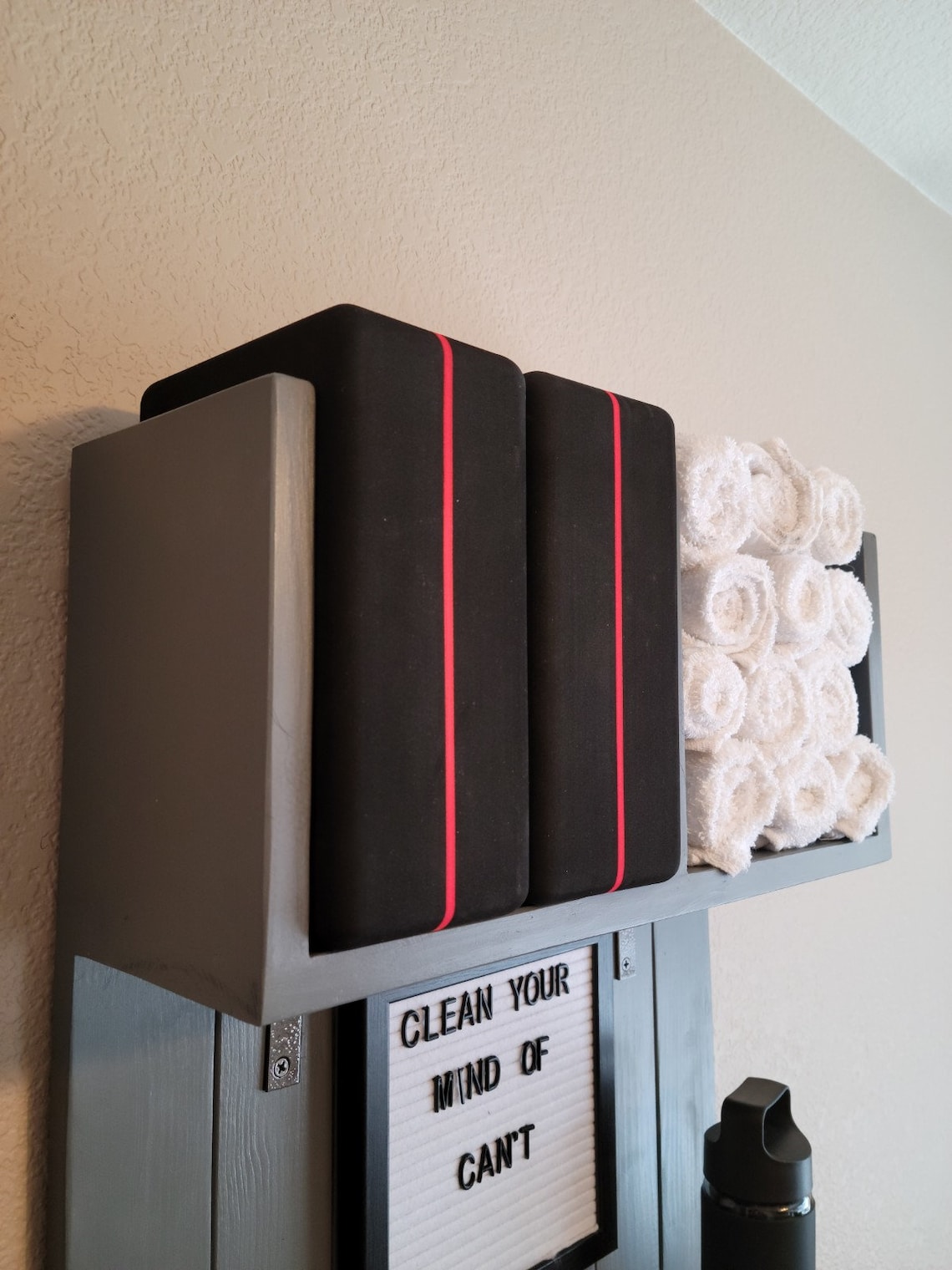 Peloton Inspired Exercise Shoe Shelf - Home Gym Storage Wall Unit ...