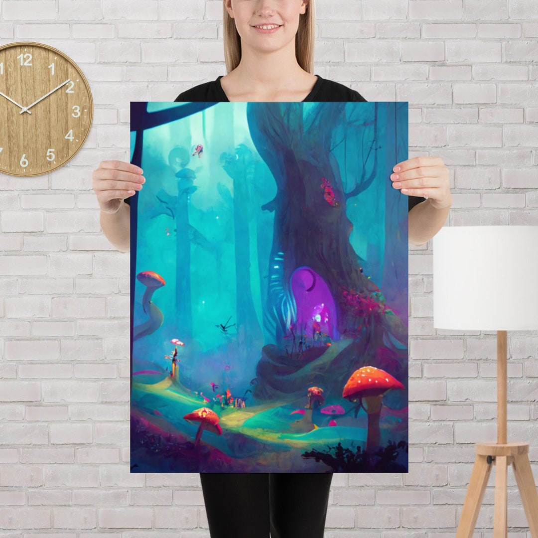 Toadstools Magical Forest Poster - Etsy