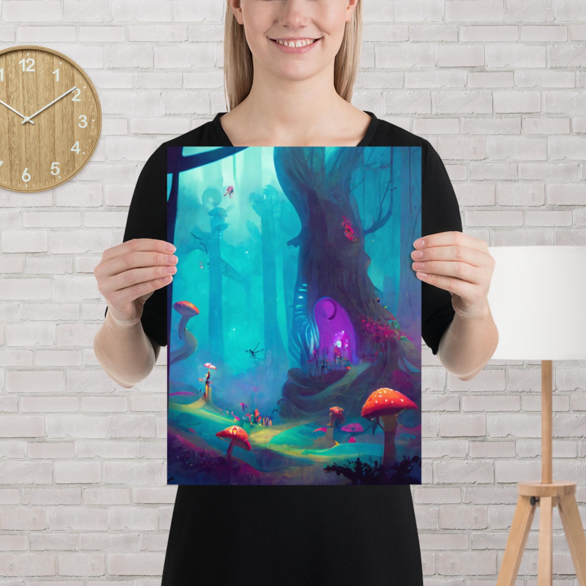 Toadstools Magical Forest Poster - Etsy