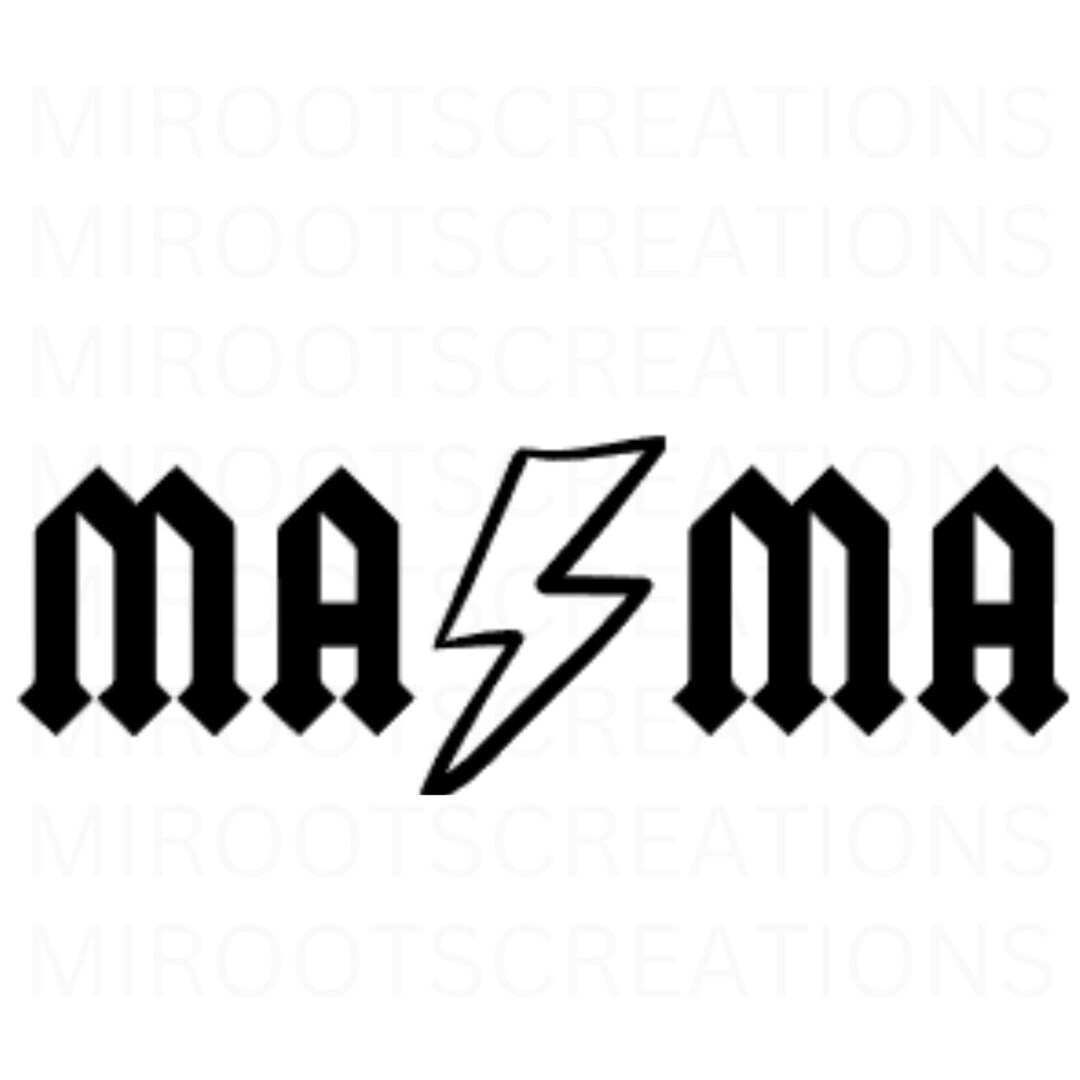 Mama Bumper Sticker, Rocker Mama Decal, Mama Lightning Bolt Decal - Etsy