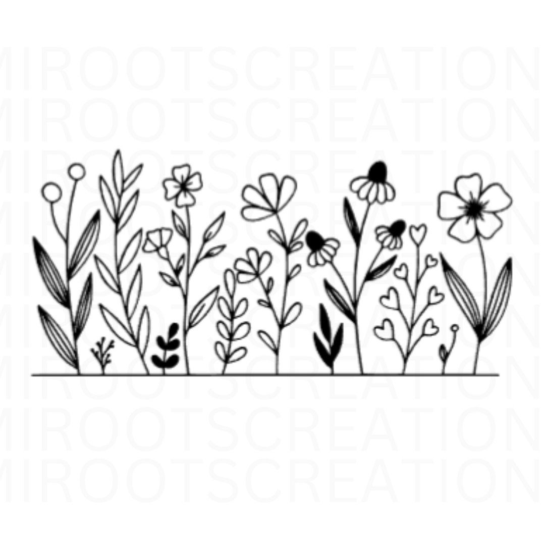 Wildflowers Decal, Flower Decal, Floral Decal, Boho Wildflower Decal ...