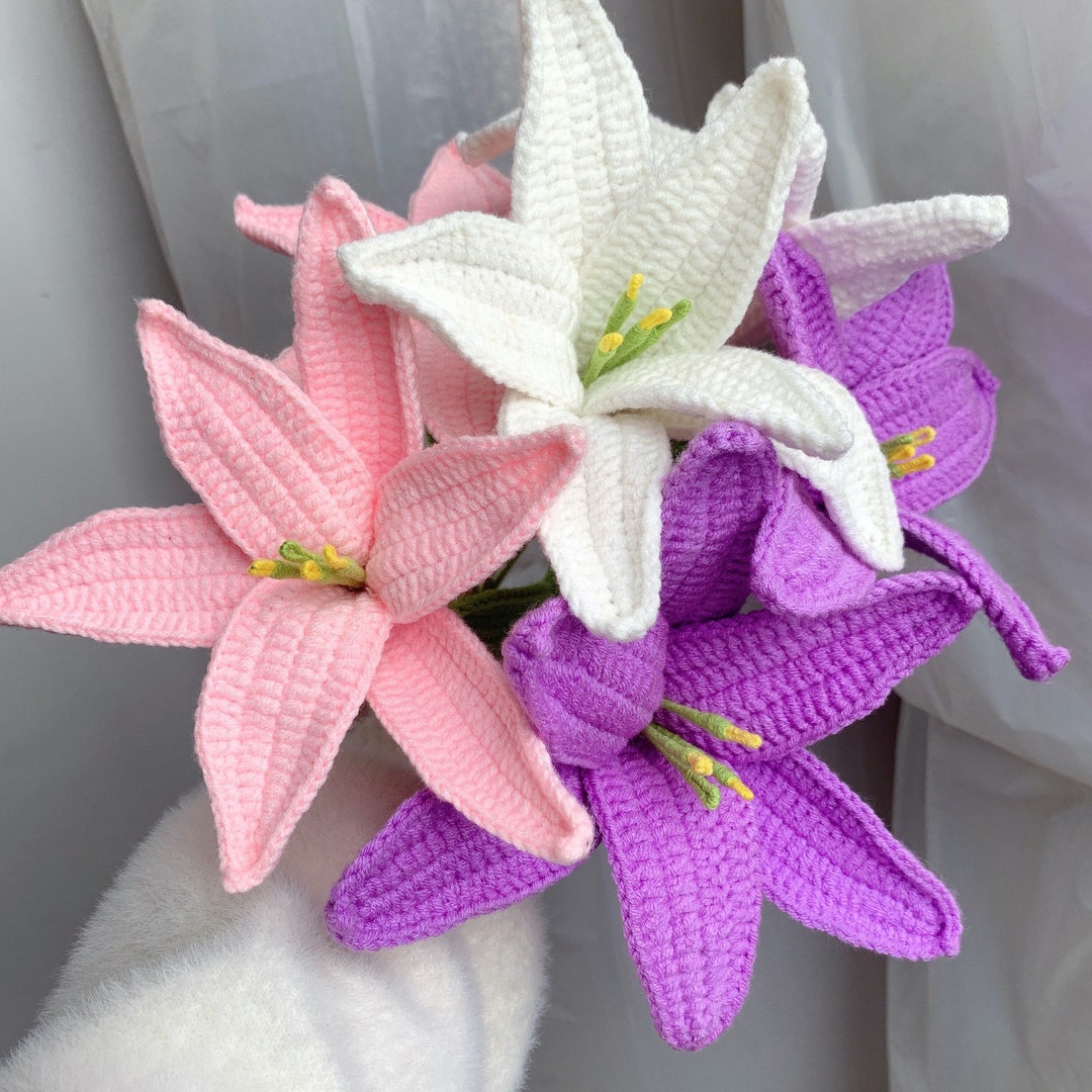 Crochet Lilies Crochet Flowers Handmade Knitted Flowers - Etsy