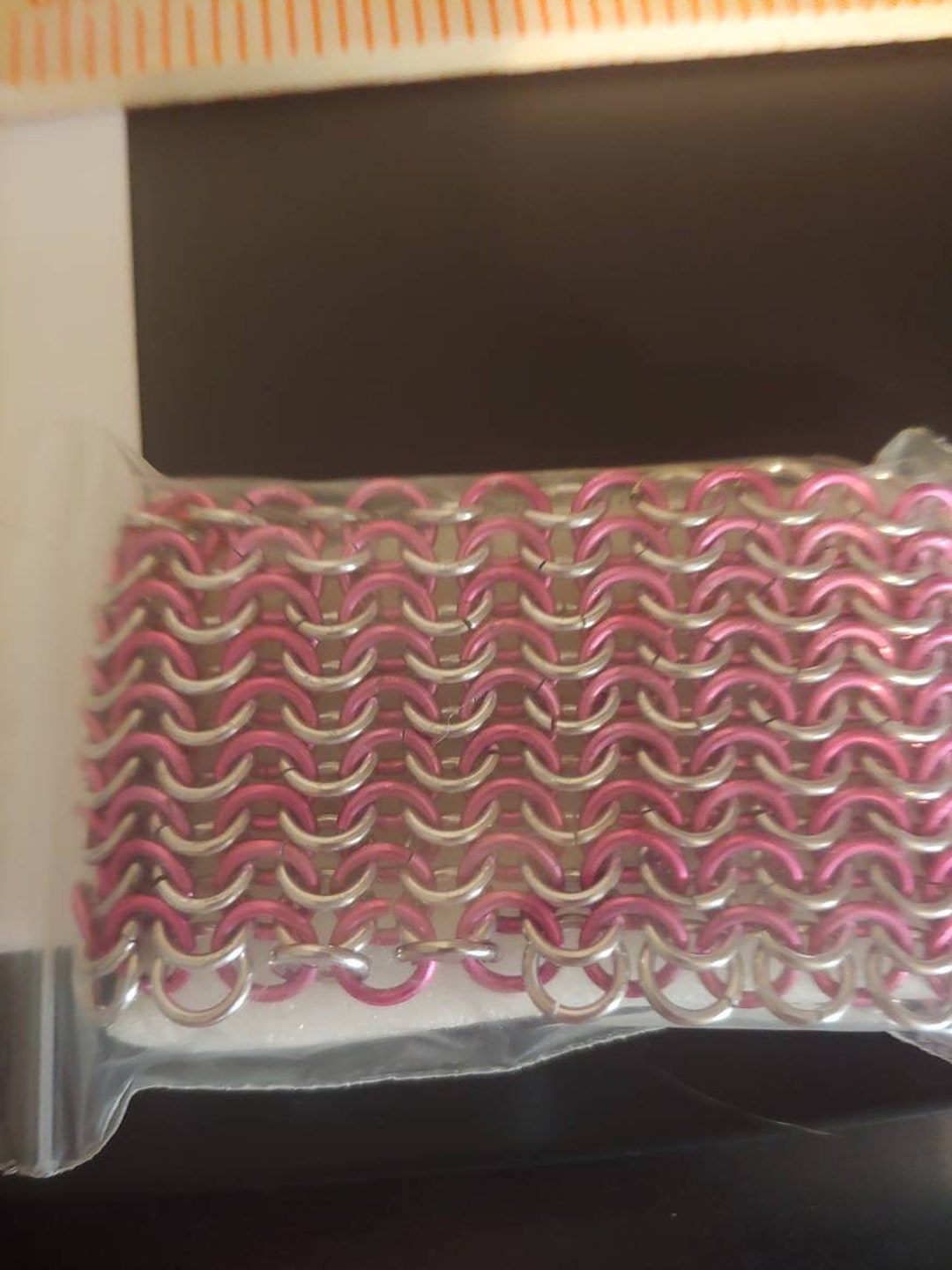 Pink & Silver Chainmail Bracelet With Magnetic Clasp - Etsy