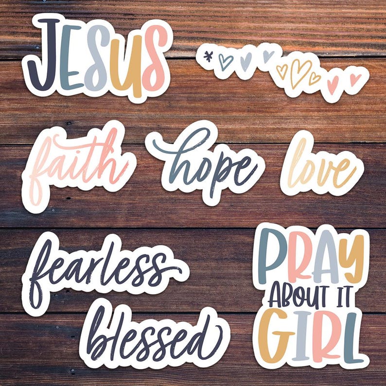 Christian Faith Sticker Pack: Inspirational Waterproof Vinyl Decals - Etsy