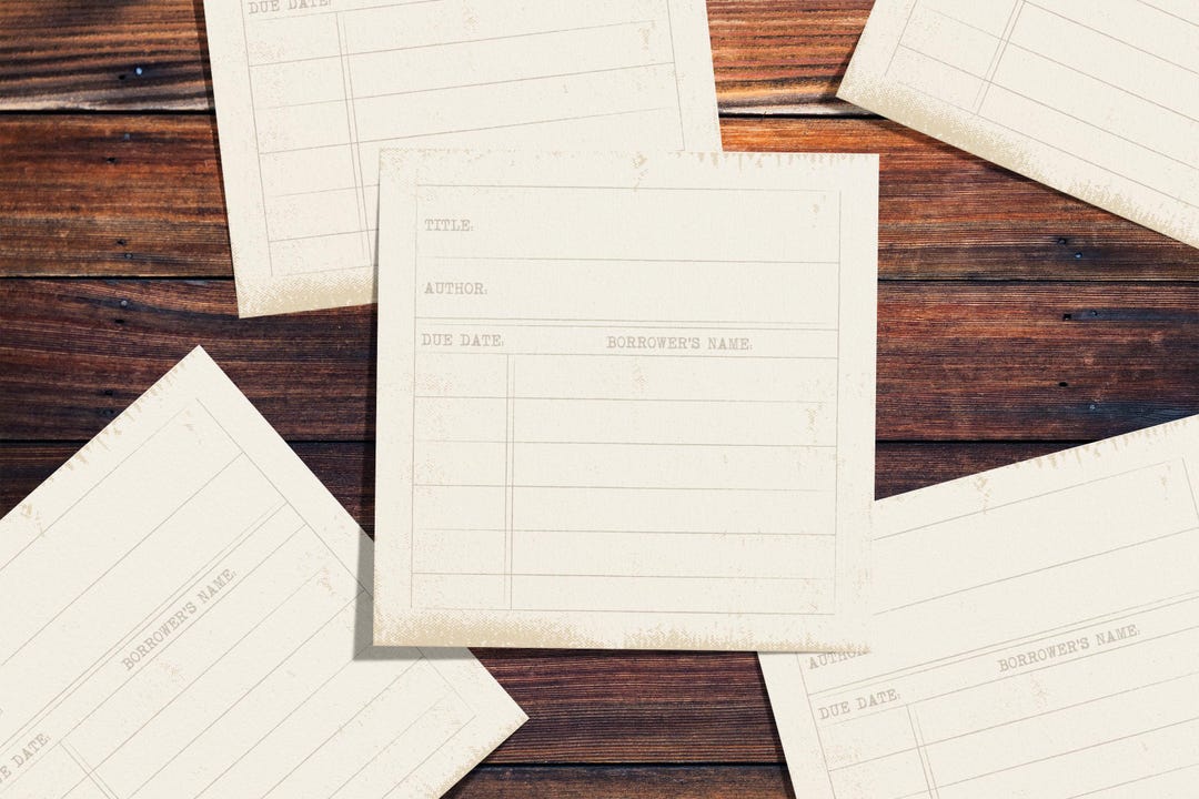 Vintage Library Card Sticky Notes - Book Lover Gift, Unique Office ...