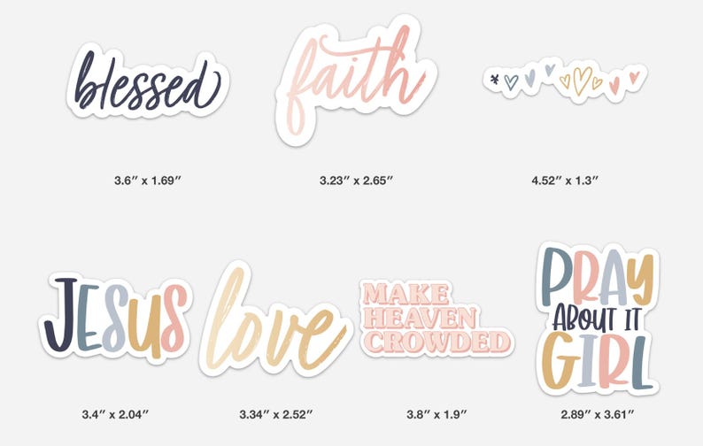 Christian Faith Sticker Pack: Inspirational Waterproof Vinyl Decals - Etsy