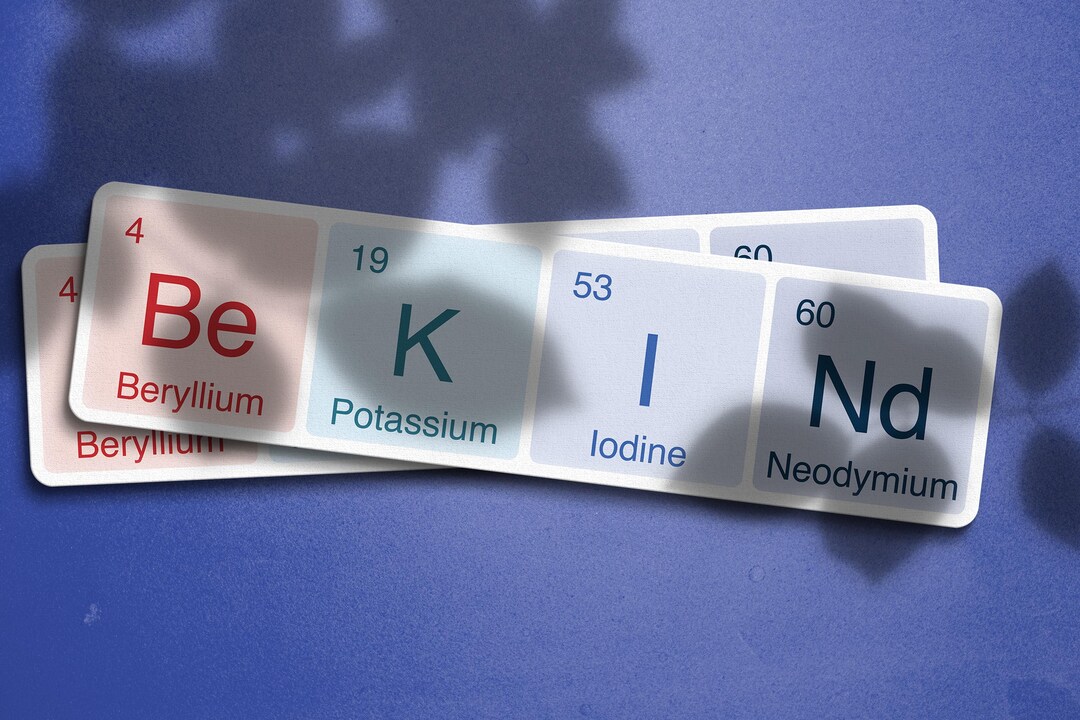 Be Kind Periodic Table Vinyl Sticker – Science-inspired Kindness ...