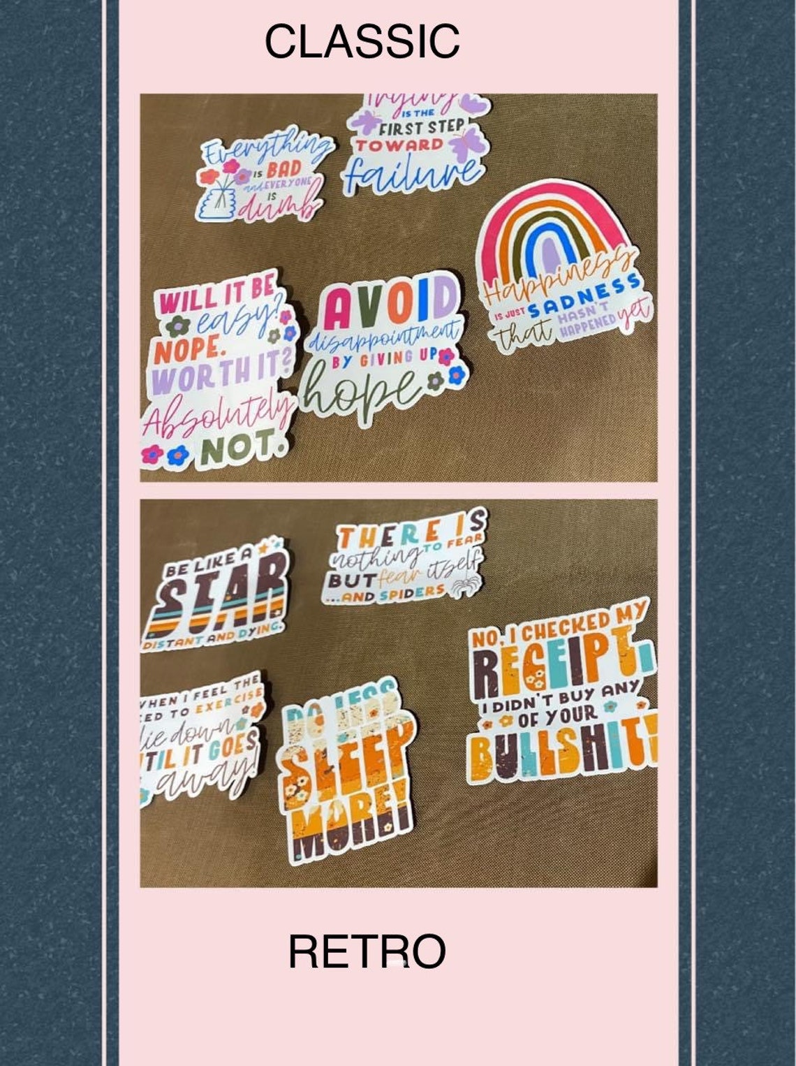 Funny Demotivational Sticker Pack Sticker For Sarcastic Friend Retro Die Cut Sticker Sticker