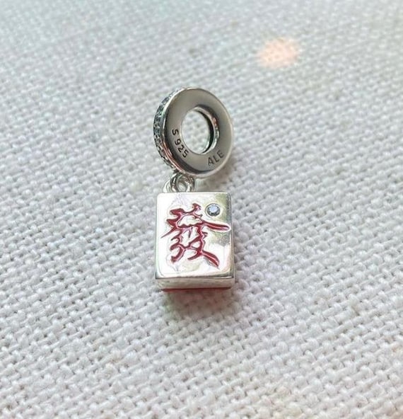 Mahjong Dangle Charm 925 Sterling Silver Charm Charms For | Etsy