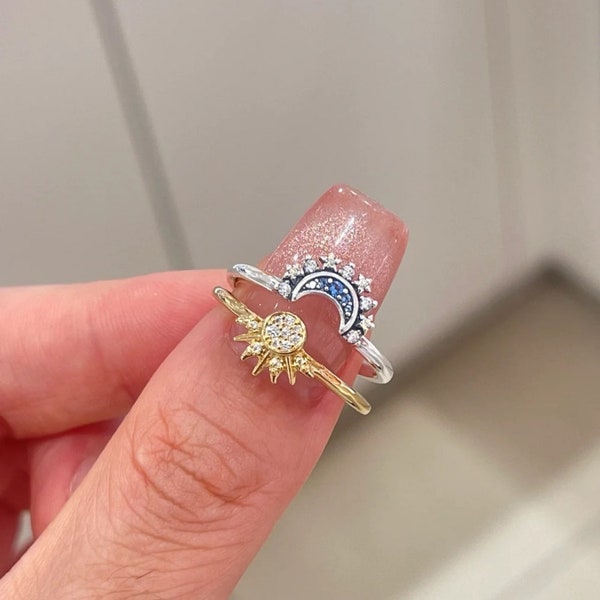 Sun and Moon Ring - Etsy