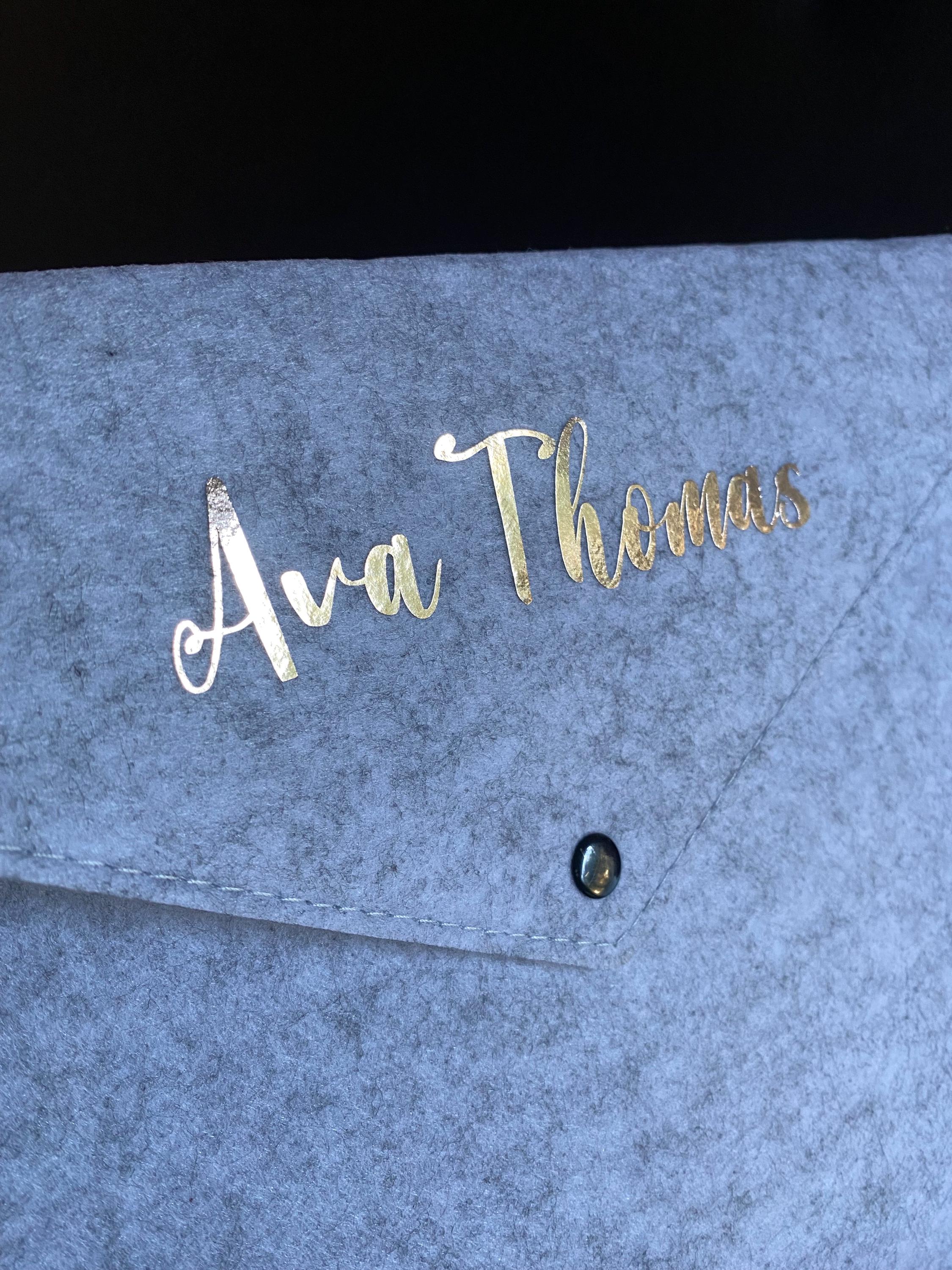 Personalized Felt File Folder-grey/black Felt File Folder-custom ...