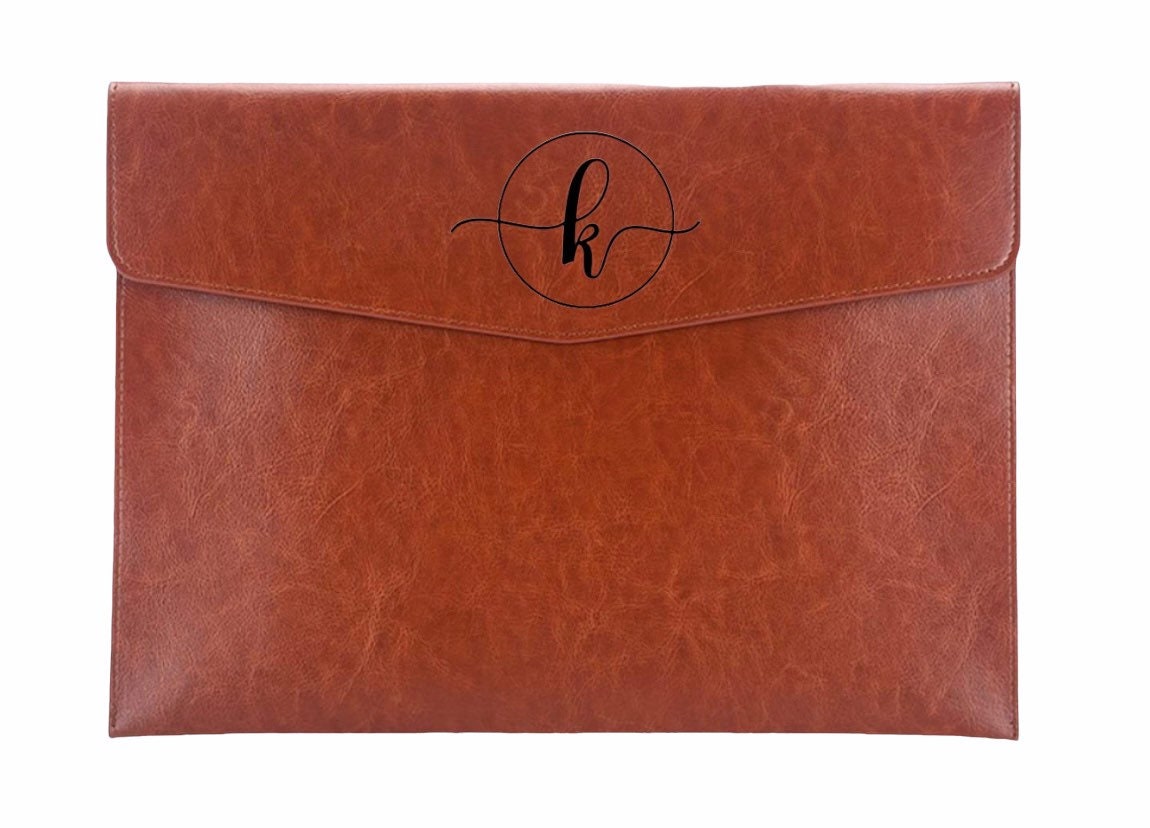 Personalized PU Leather File Folder - Document Holder - Envelope Folder ...