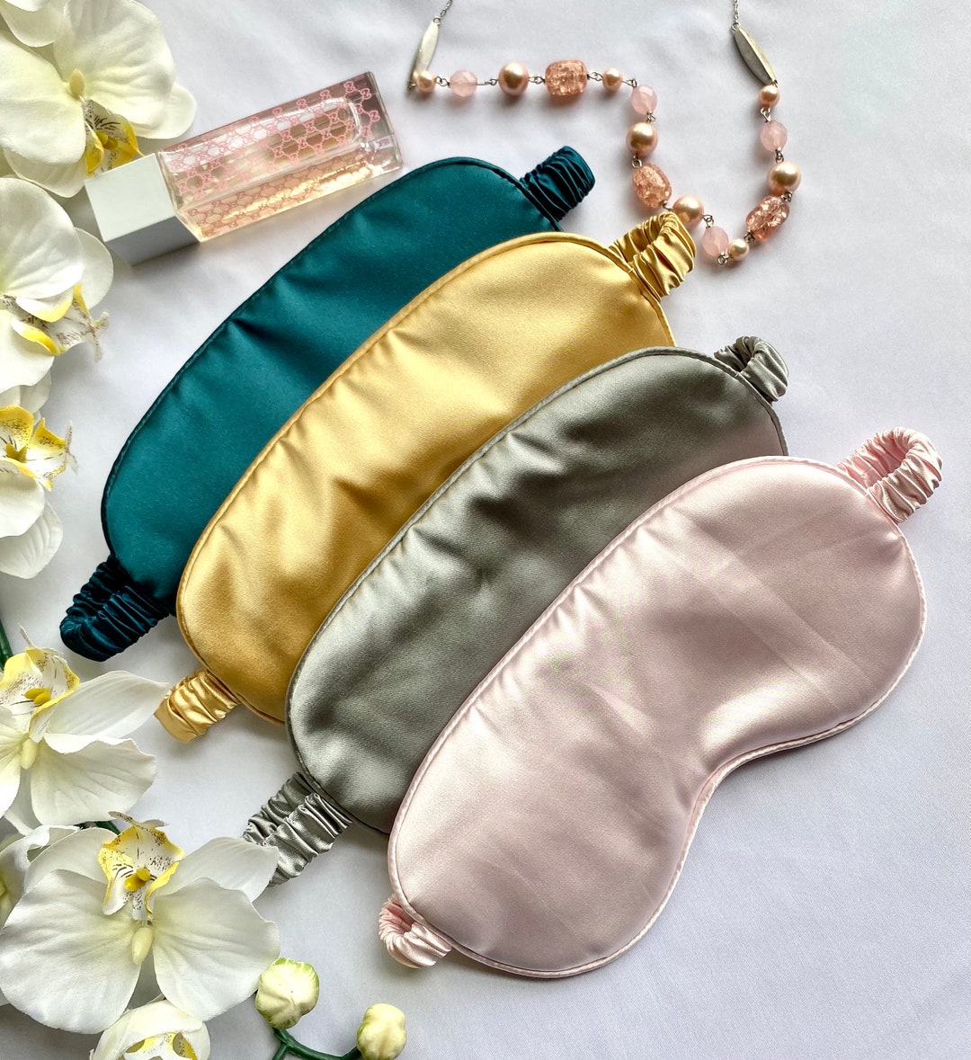 Silk Satin Sleep Eye Mask Gift Set - Sleep Eye Mask W/scrunchie ...