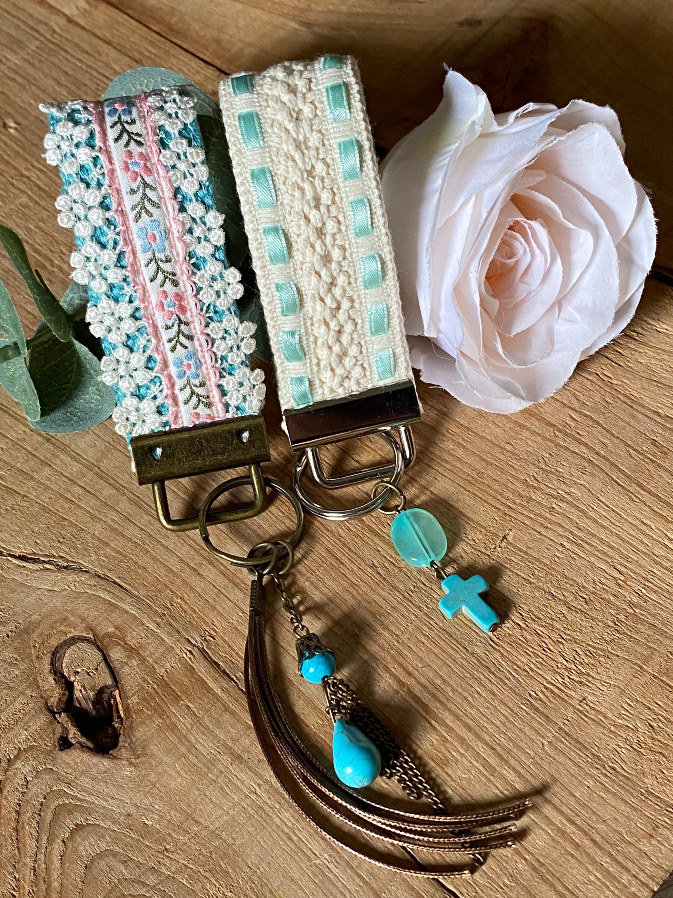 Mini Lace Key Fob With Charm Key Chain Gift for Her Lace - Etsy