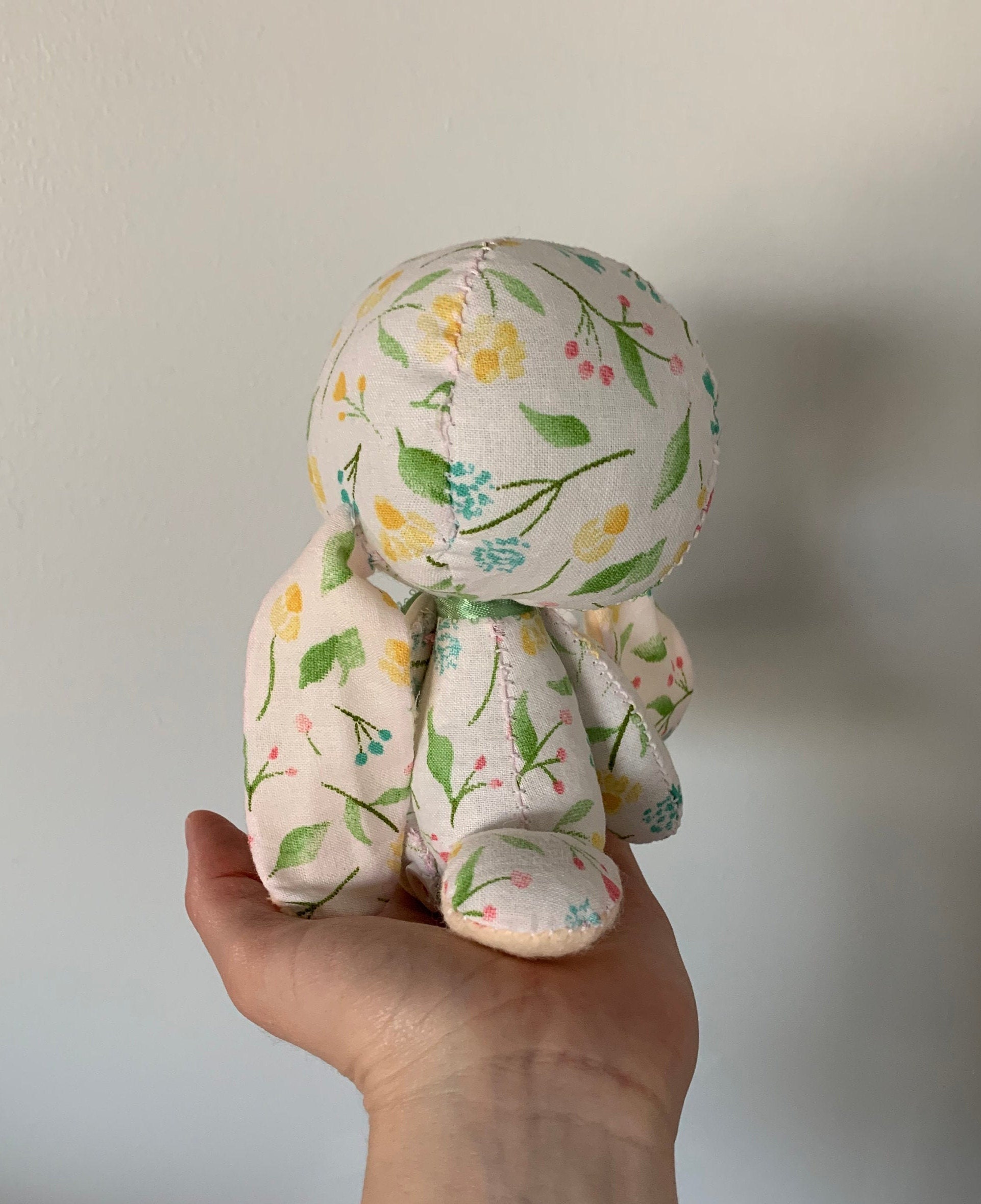 Slaperige Floral Bunny Art Doll Stuffy - Etsy Nederland