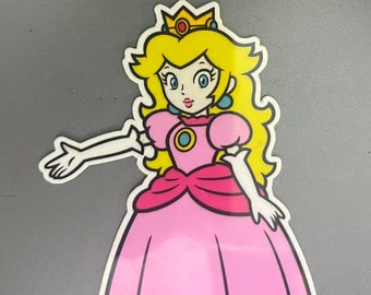 Princess Peach Super Mario Bros Sticker, Decal, Laptop Sticker, Water ...