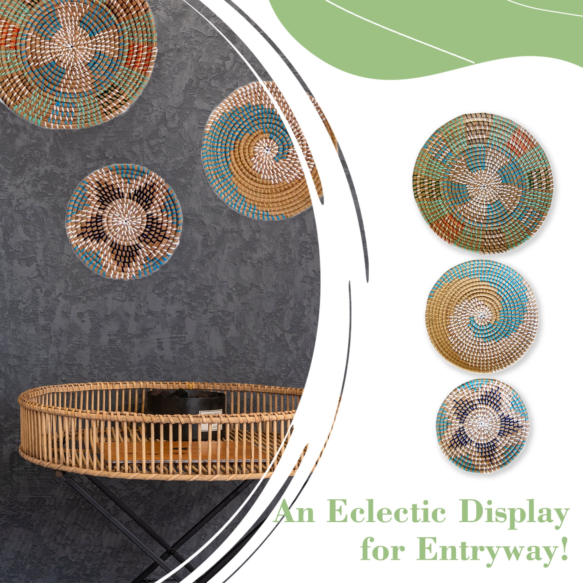 Urban Jungle Decor Wall Basket Decor Set of 3 Boho - Etsy