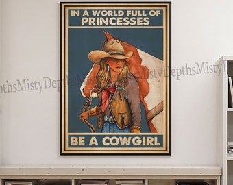 Vintage Cowgirl Poster - Etsy