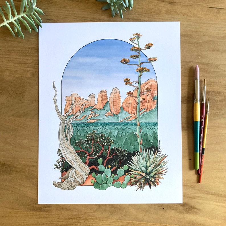 Sedona Coffee Pot Rock Century Plant Sedona Red Rocks Southwestern Art ...
