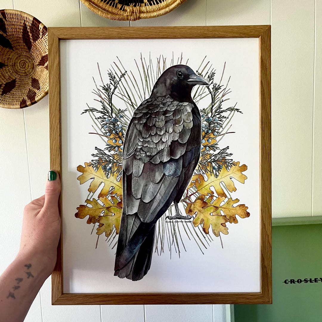 Crow Queen Art Print: Arizona Landscape With Juniper & Oak - Etsy