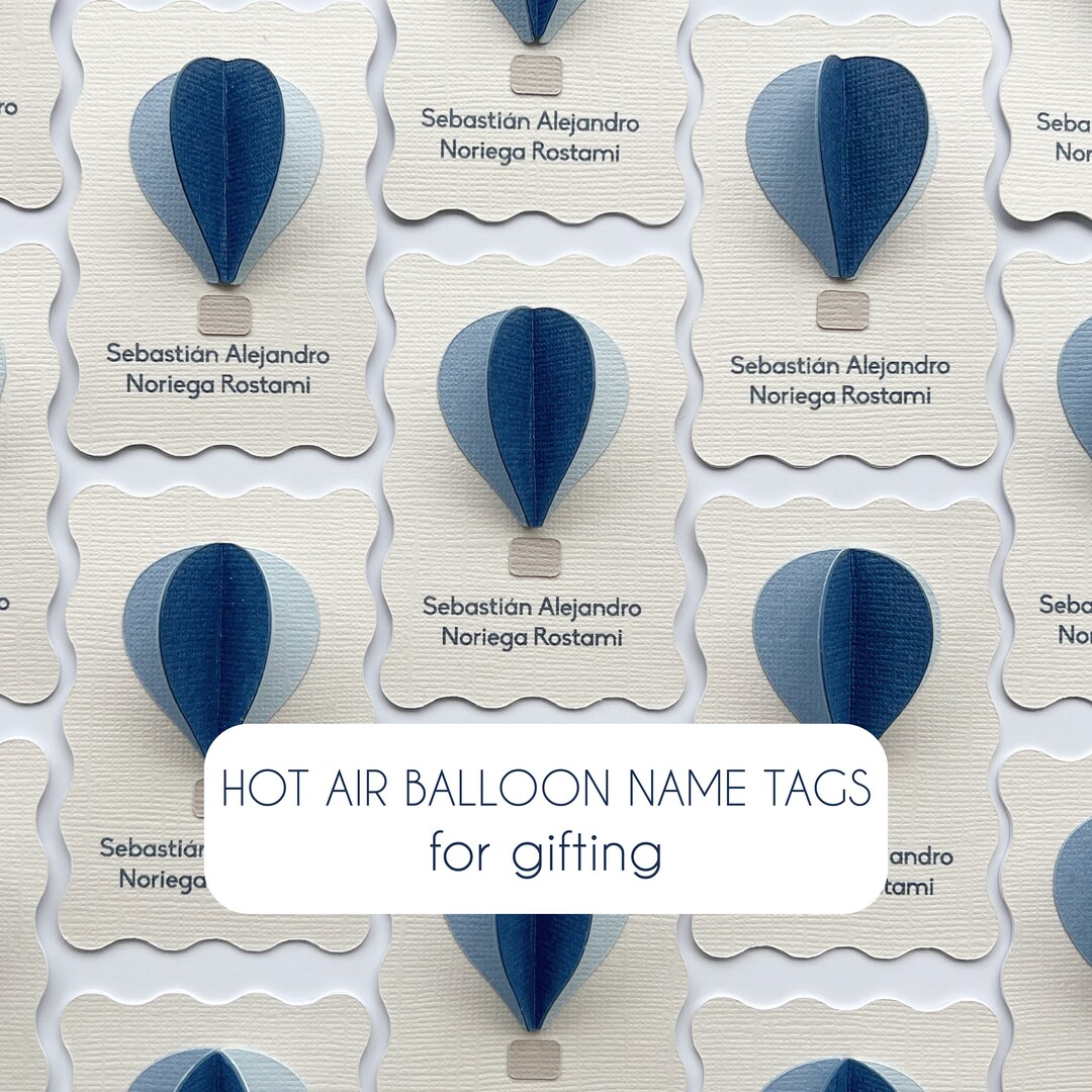 Hot Air Balloon 3D Personalized Name Tag for Gifting - Etsy