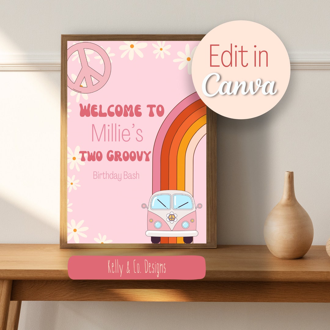 Two Groovy - Welcome Poster - Etsy