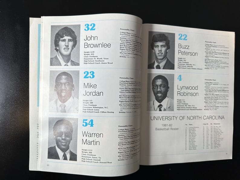 Michael Jordan is a Freshman - 1981-82 UNC Tar Heels Media Guide - UNC ...
