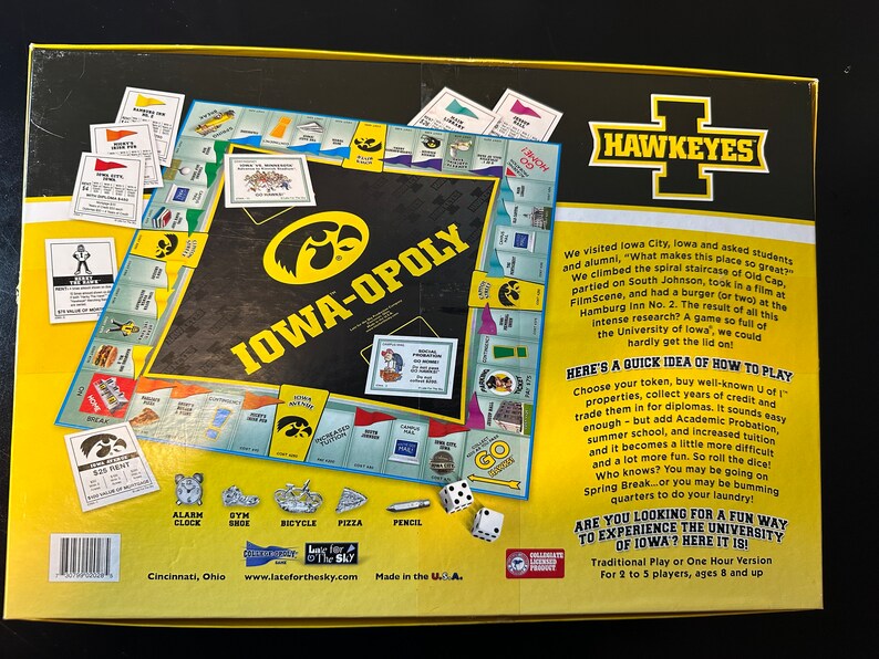 Iowa-opoly Iowa Hawkeyes Board Game - Etsy