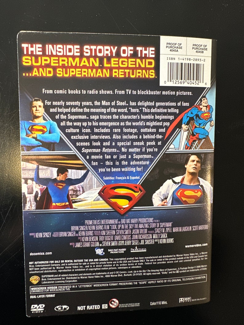Vintage Superman Documentary DVD - the Amazing Story of Superman DVD ...