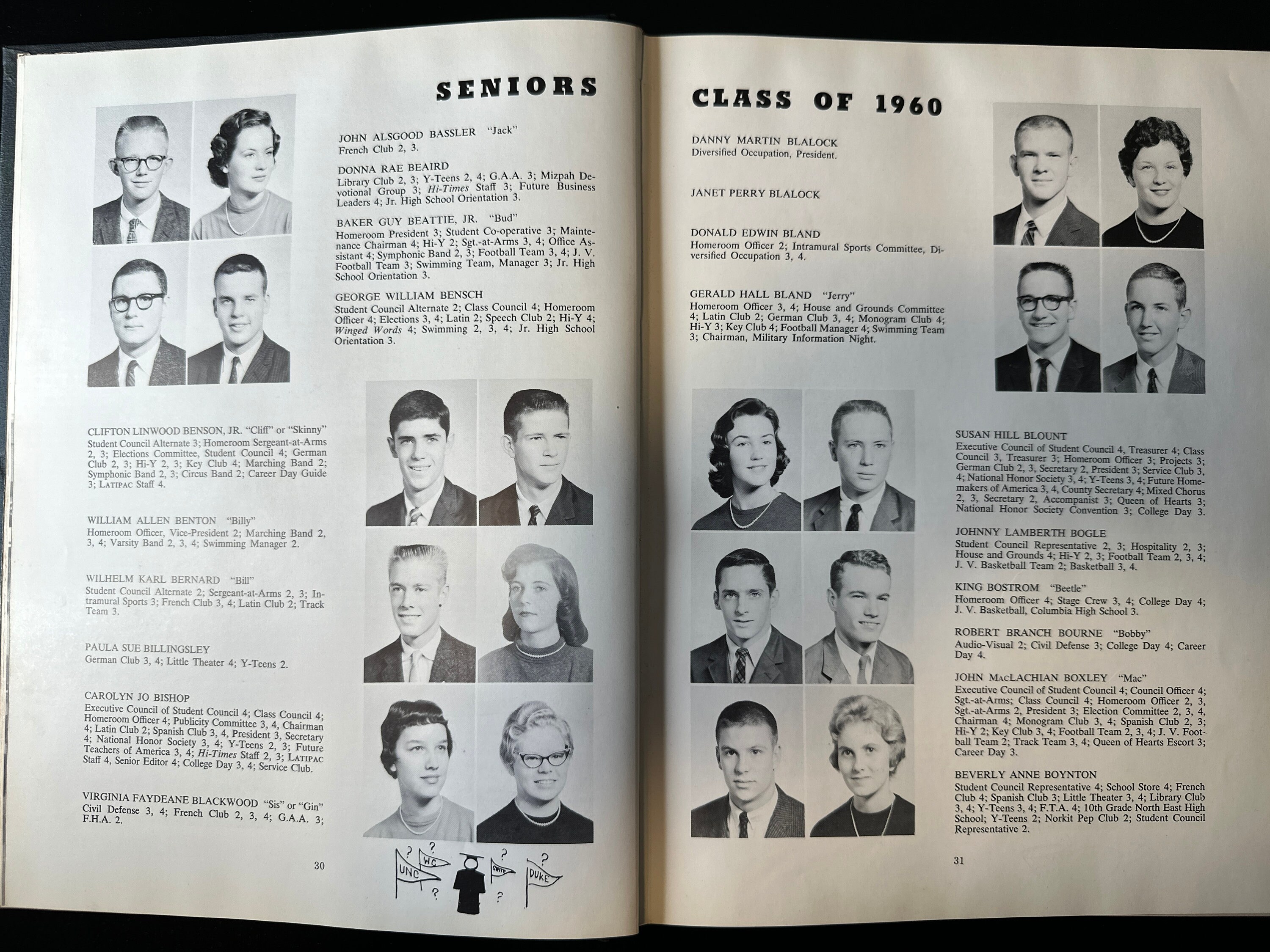 Rare Vintage Yearbook 1960 - Needham Broughton High School - Raleigh ...