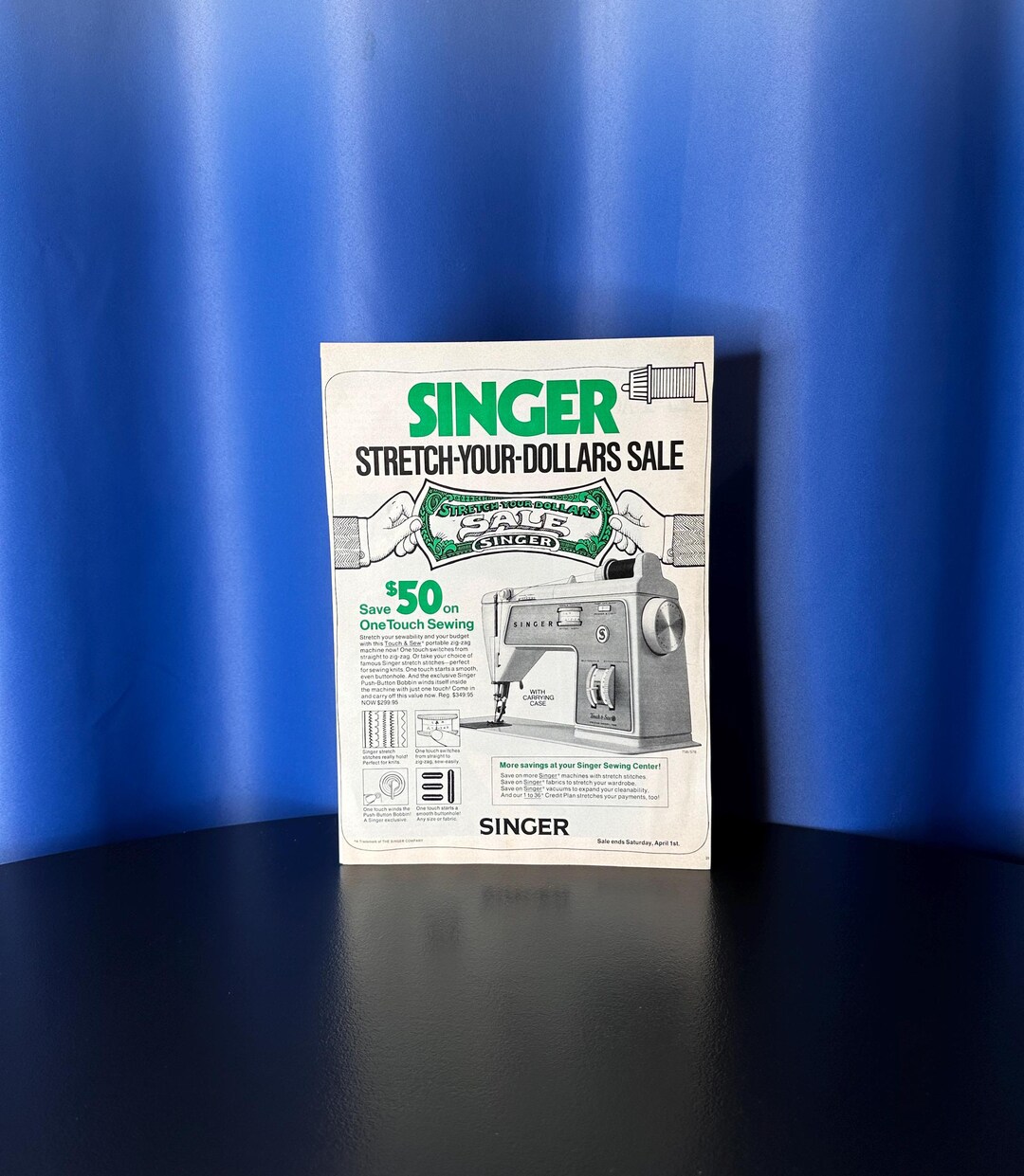 1970's Singer Sewing Machine Print Advertisement - 9.5 X 13 - Etsy