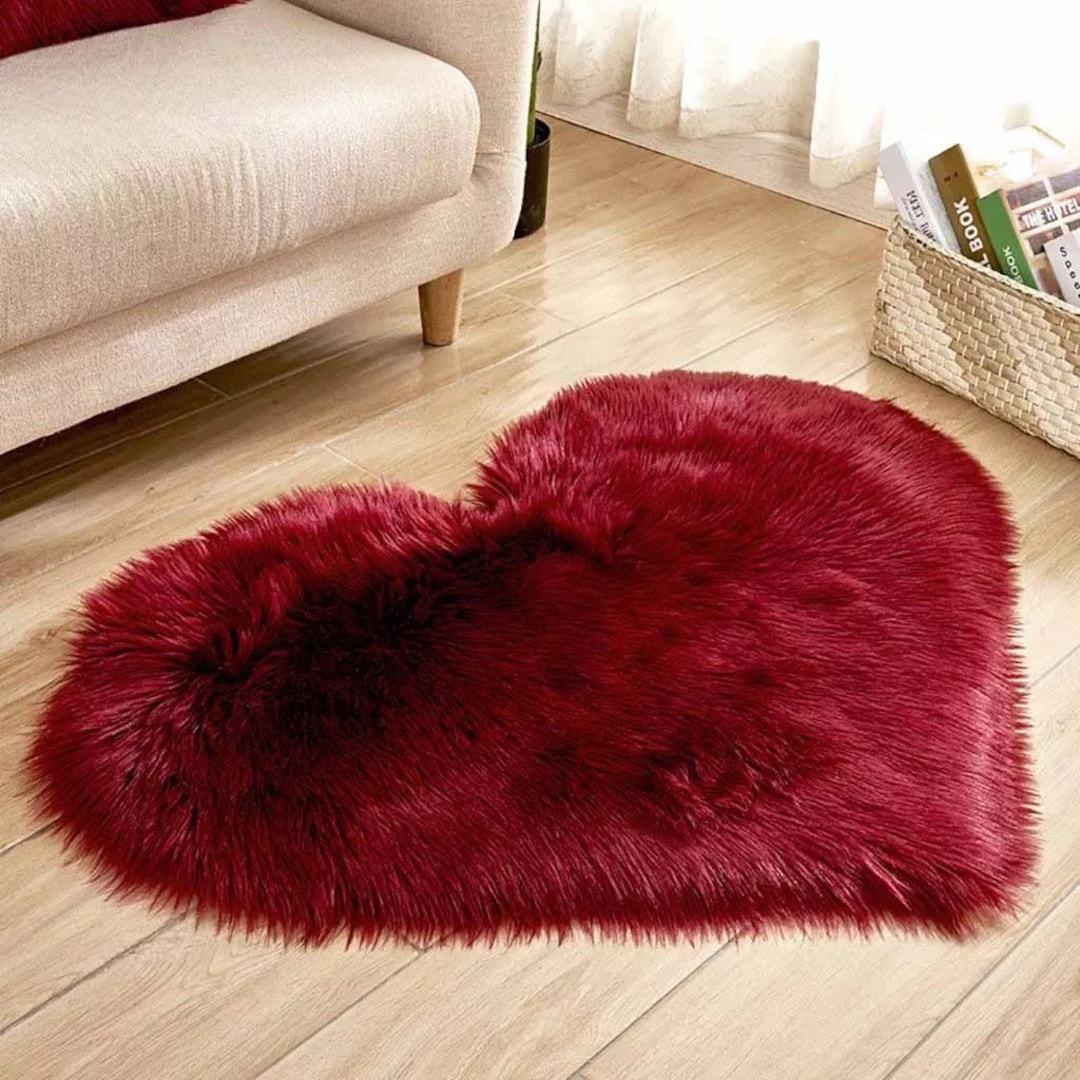 Cute Floor Decor Fluffy Love Rugs - Etsy