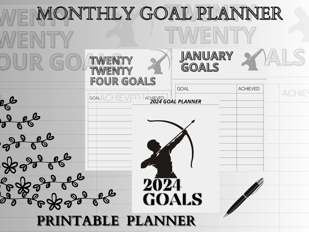 Monthly Goal Planner Printable Planner Minimalist Planner Instant ...