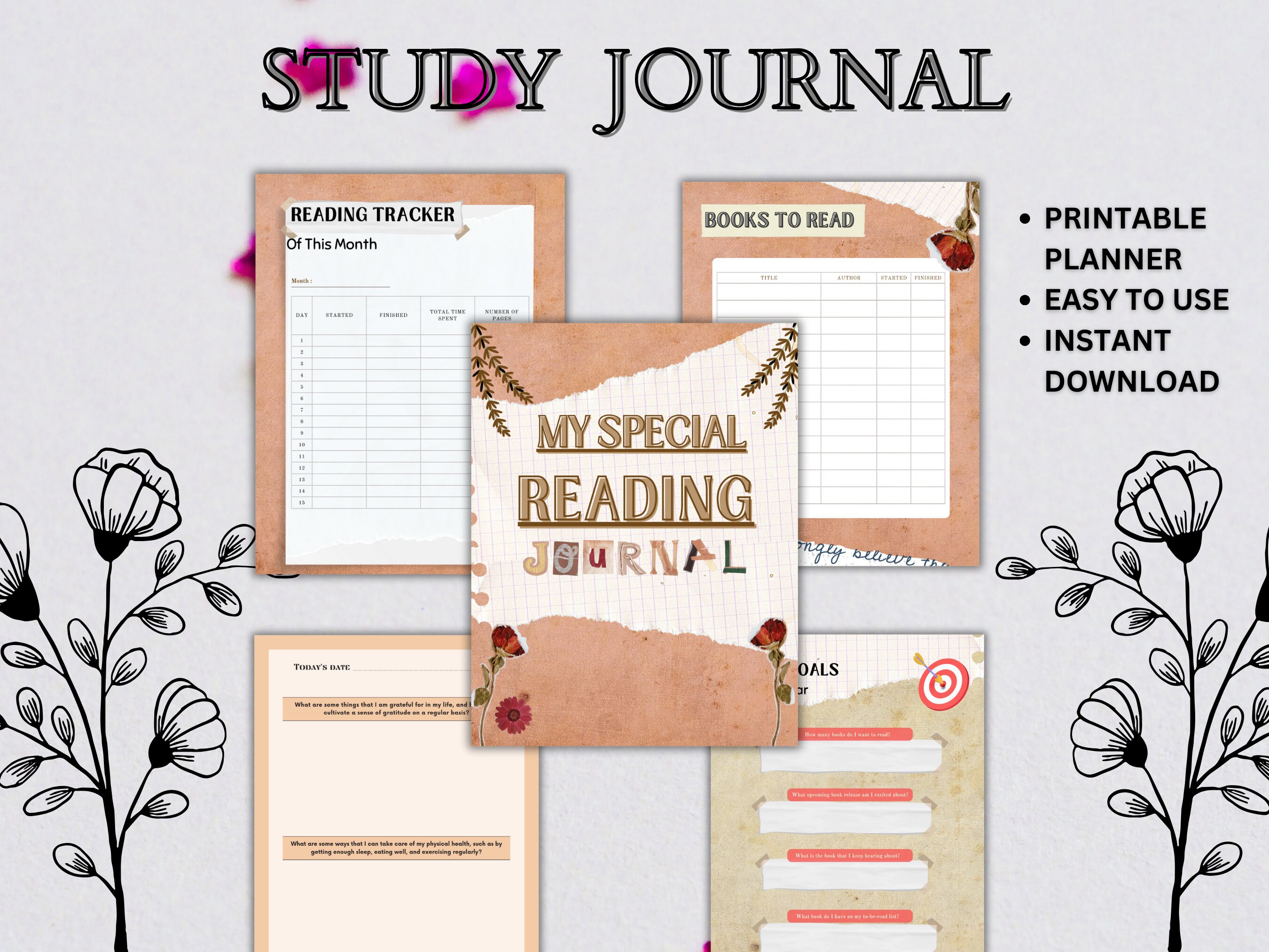 Study Journal Printable Journal Minimalist Journal Instant Download to ...