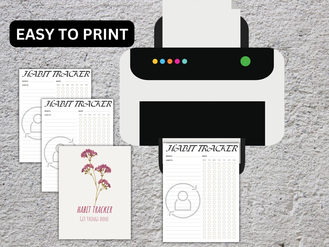 Daily Habit Tracker Printable Planner Minimalist Planner Instant ...