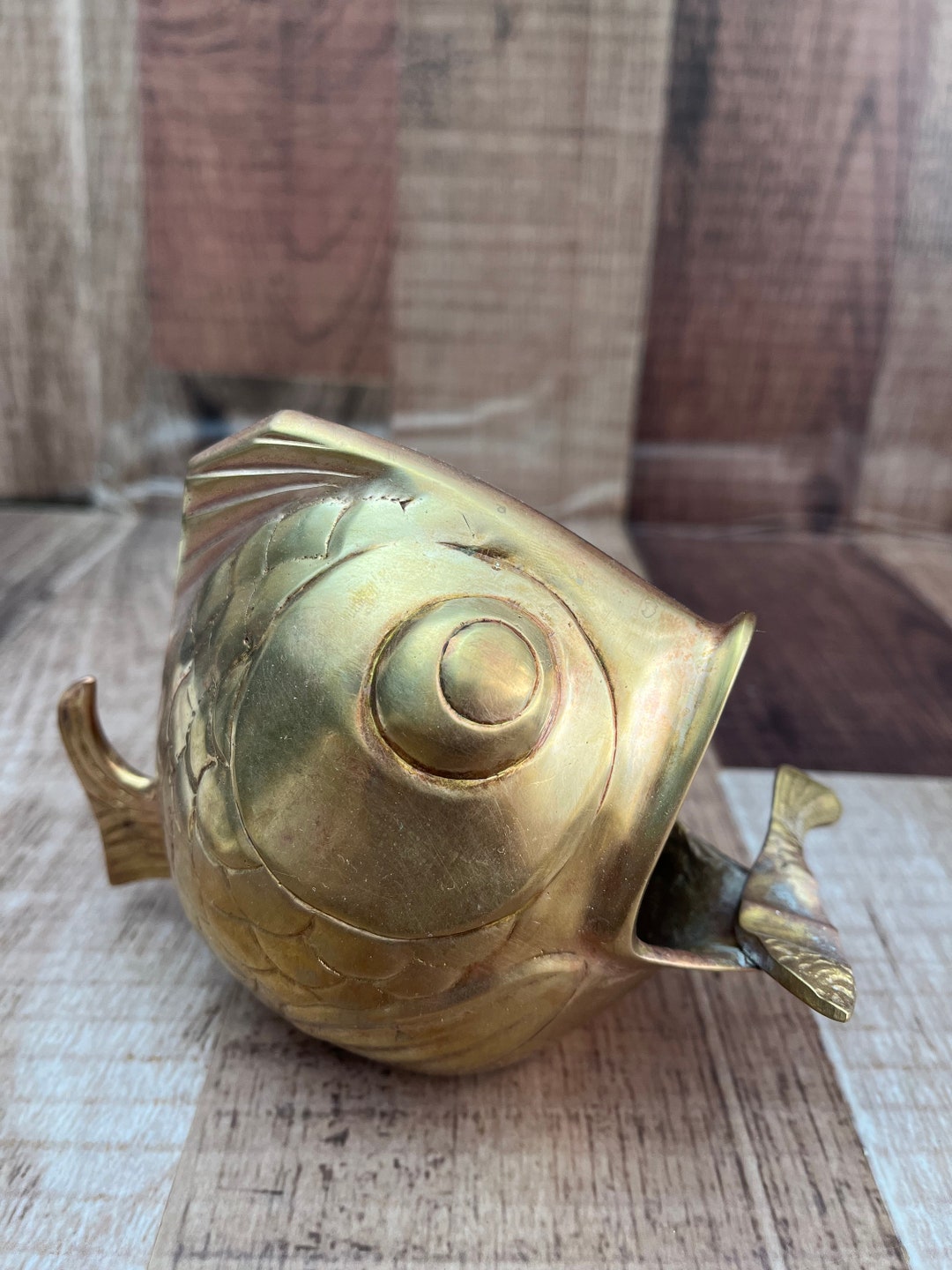 Vintage Brass Open Mouth Fish Ashtray - Etsy