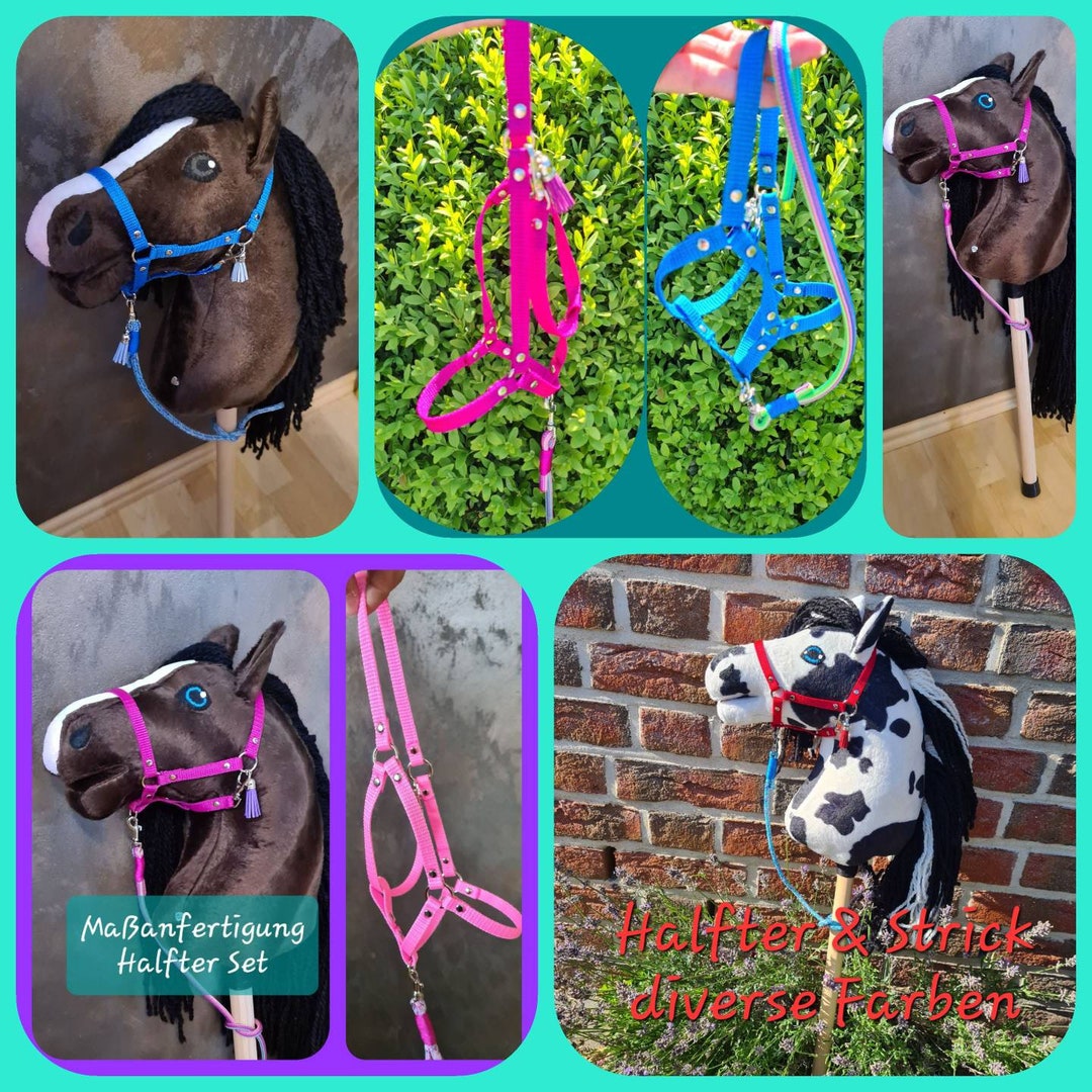 Hobby Horse Halfter Set mit Strick *MAßANFERTIGUNG* viele Farben * auch ...