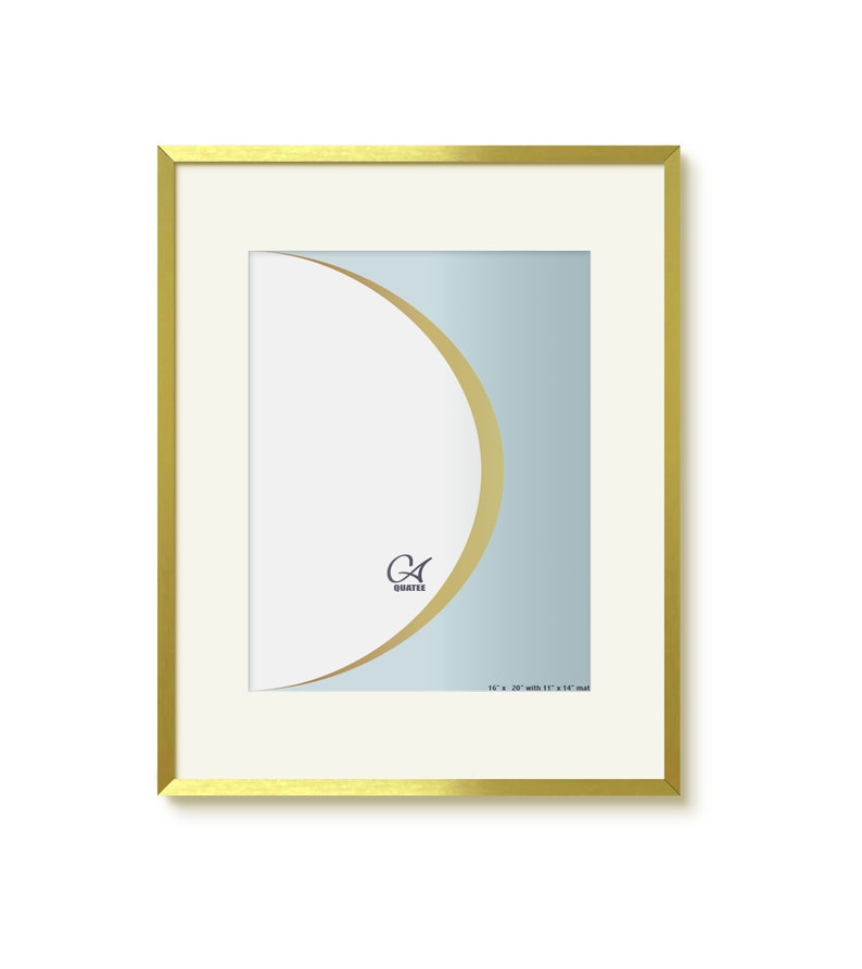 16x20 Matted Brushed Gold Aluminum Picture Frame - Etsy